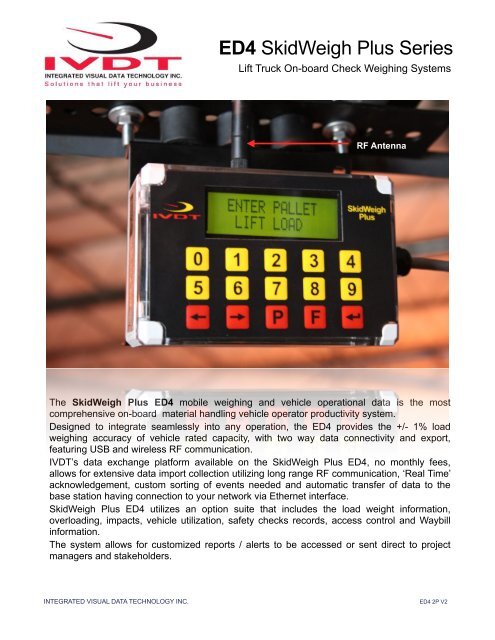 SkidWeigh weighing scales, ED4 2P V2