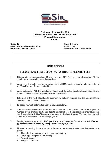 Ssir - Prelim Practical 2016