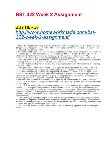 BST 322 Week 2 Assignment