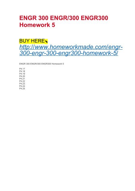 ENGR 300 ENGR:300 ENGR300 Homework 5