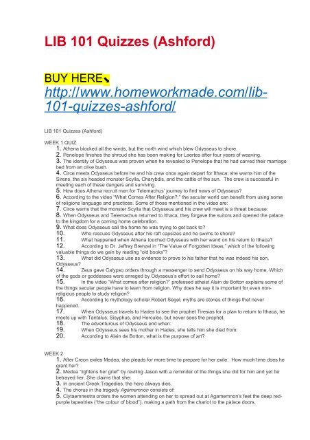 LIB 101 Quizzes (Ashford)