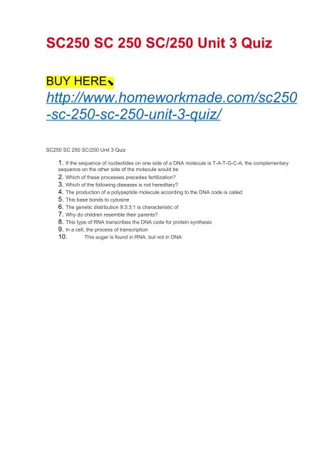 SC250 SC 250 SC:250 Unit 3 Quiz
