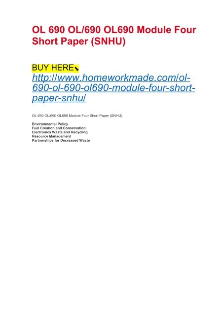 OL 690 OL:690 OL690 Module Four Short Paper (SNHU)