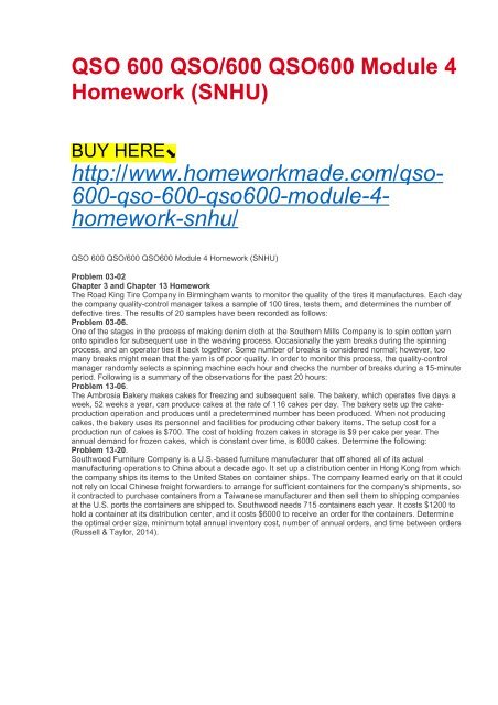 QSO 600 QSO:600 QSO600 Module 4 Homework (SNHU)