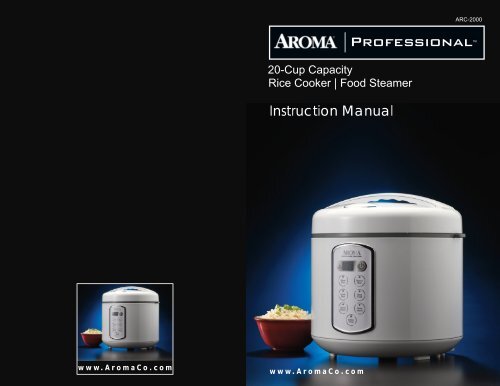 Aroma 20-Cup Professional Series Sensor Logic™ Rice CookerARC-2000 (ARC ...