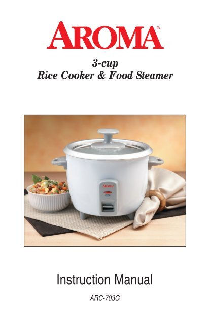 Aroma 3-Cup Pot-Style Rice Cooker ARC-703G (ARC-703G) - ARC-703G ...