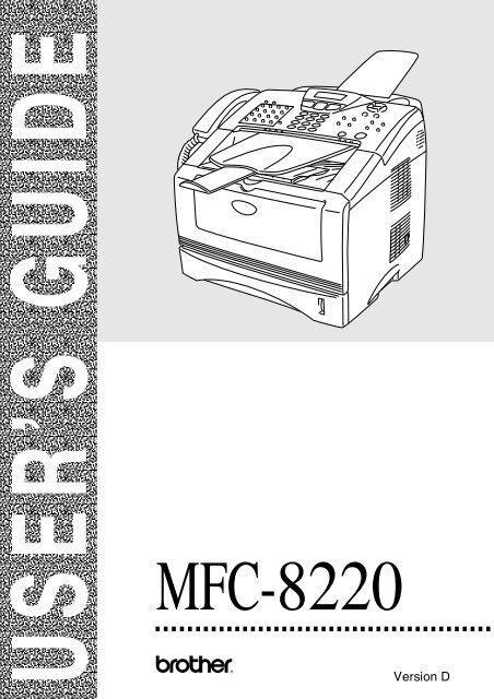 Brother MFC-8220 - User's Guide