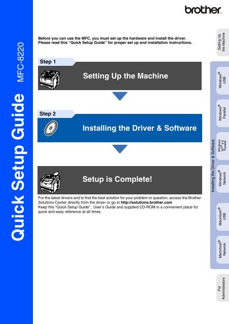 Brother MFC-8220 - Quick Setup Guide