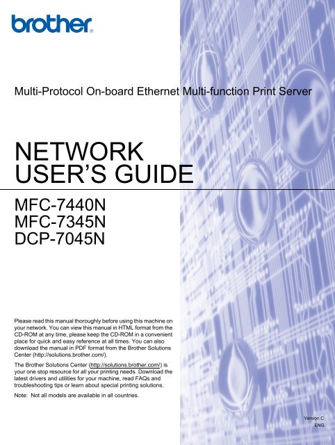 Brother MFC-7345N - Network User's Guide