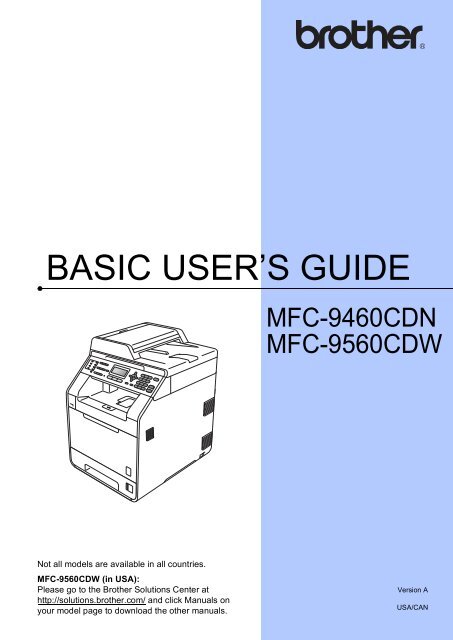 Brother MFC-9460CDN - Basic User's Guide