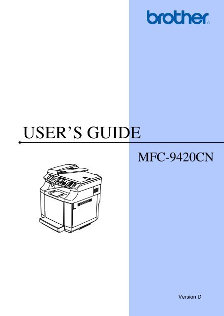 Brother MFC-9420CN - User's Guide