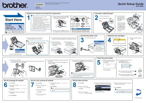 Brother DCP-385C - Quick Setup Guide