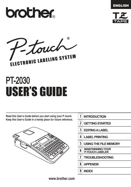 Brother PT-2030 - User's Guide