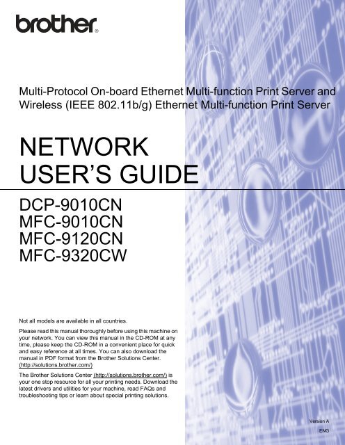 Brother MFC-9320CW - Network User's Guide