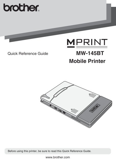 Brother MW-145BT - Quick Reference Guide