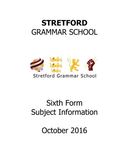 Sixth Form Subject Information