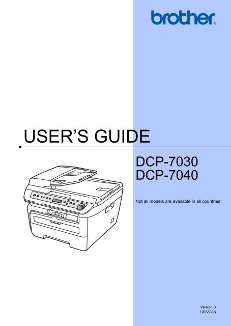 Brother DCP-7040 - User's Guide