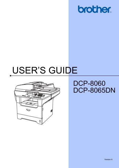 Brother DCP-8060 - User's Guide