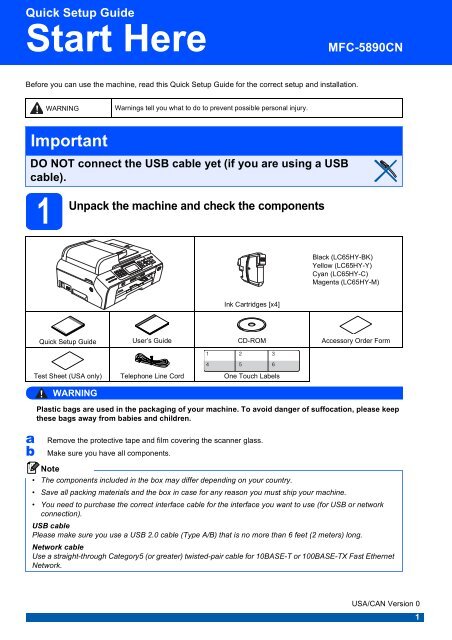 Brother MFC-5890CN - Quick Setup Guide