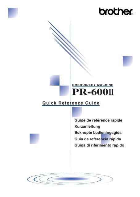 Brother PR-620/620C/600II/600IIC - Quick Reference Guide for PR-600II ...