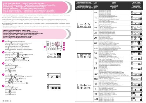Brother SB3129 - Quick Reference Guide – Specifying Machine Settings ...