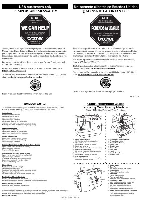Brother LS2250PRW - Quick Reference Guide