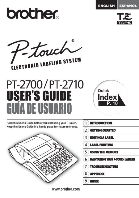 Brother PT-2700 - User's Guide