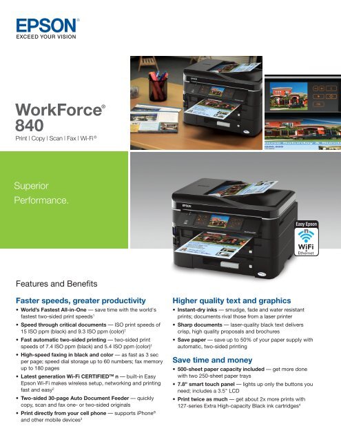Epson Epson WorkForce 840 All-in-One Printer - Product Brochure