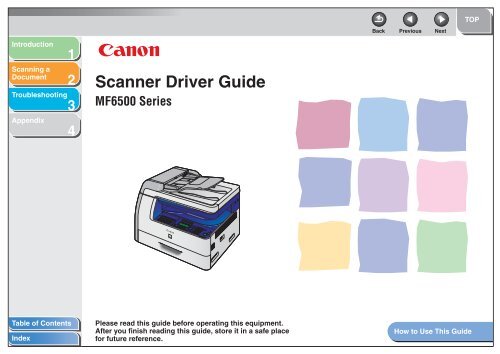 Canon imageCLASS MF6580 - MF6500 Series Scanner Drivere Guide