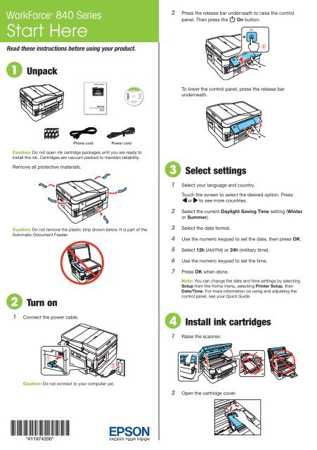 Epson Epson WorkForce 840 All-in-One Printer - Start Here