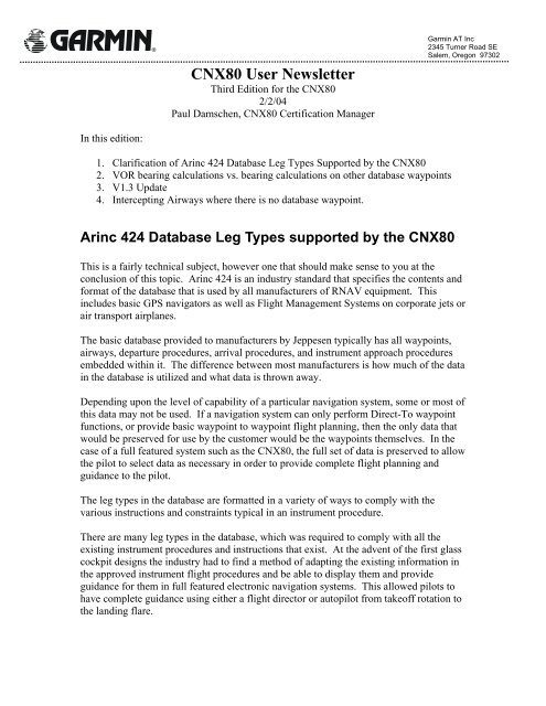 Garmin GNS 480 - Newsletter (3rd Edition)