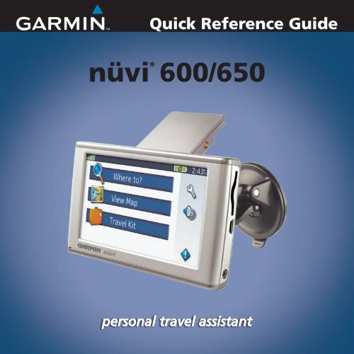 Garmin nüvi® 650 - Quick Reference Guide