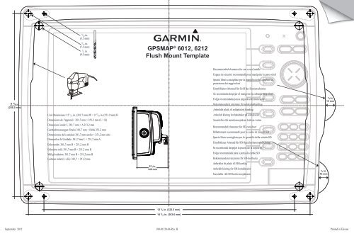 Garmin GPSMAP 6012 - Flush Mount Template