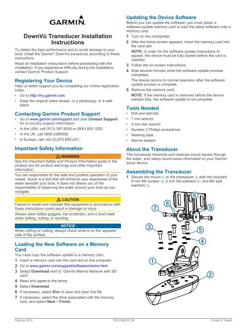 Garmin Garmin GT20-TM – Transom Mount DownVü 500 W Traditional 500 W ...