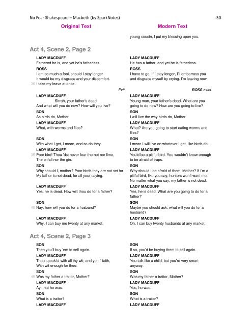 No Fear Shakespeare – M