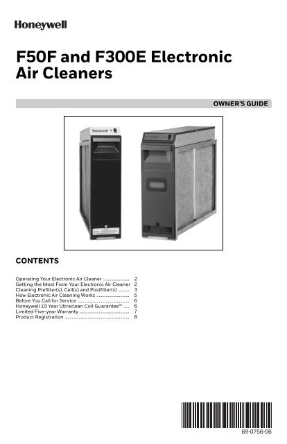 Honeywell Electronic Air Cleaner (F300) - F50F and F300E Electronic Air ...