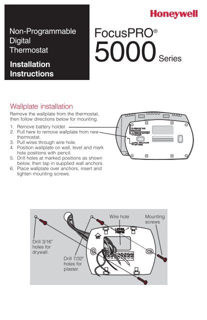 Honeywell FocusPRO® 5000 Non-Programmable Thermostat - FocusPRO 5000 ...