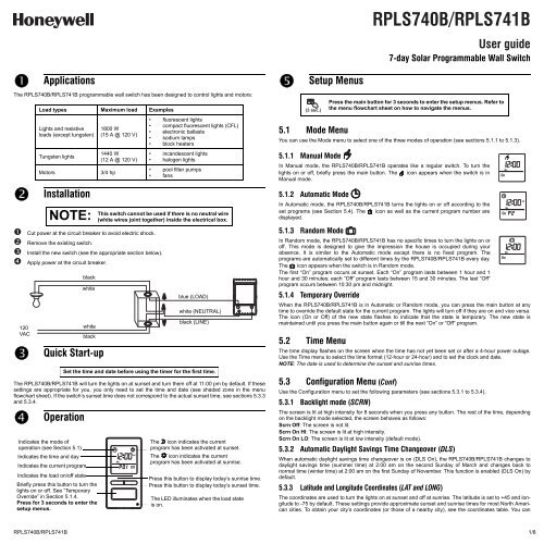 Honeywell Programmable Timer Switch (RPLS740B) - Programmable Timer ...