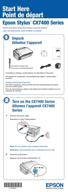 Epson Epson Stylus CX7450 All-in-One Printer - Start Here