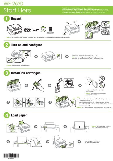 Epson Epson WorkForce WF-2630 All-in-One Printer - Start Here ...