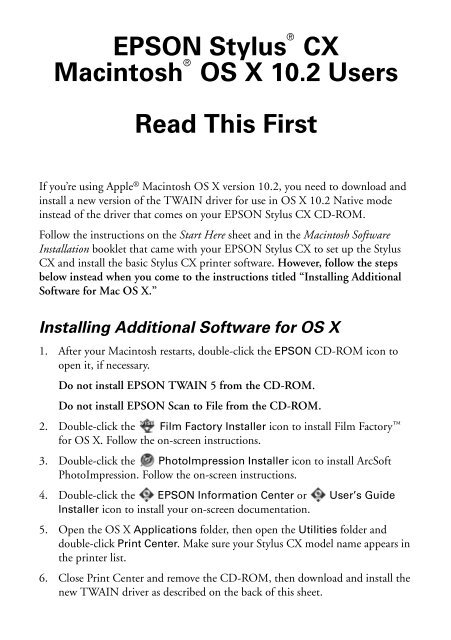 Epson Stylus Photo Rx500 Driver Mac Os X - entrancementscoop