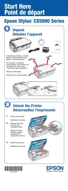 Epson Epson Stylus CX5000 All-in-One Printer - Start Here Card