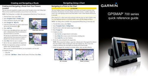 Garmin GPSMAP 740 - Quick Reference Guide