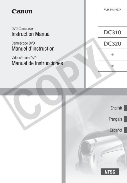 Canon DC310 - DC310 Instruction Manual