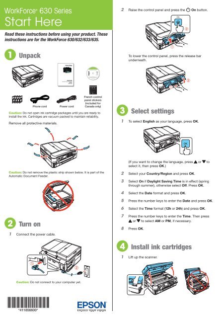 Epson Epson WorkForce 630 All-in-One Printer - Start Here