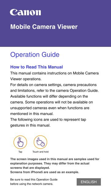 Canon VB-R12VE - Mobile Camera Viewer Operation Guide
