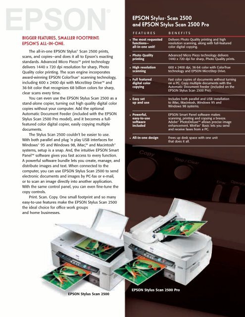 Epson Epson Stylus Scan 2500 All-in-One Printer - Product Brochure