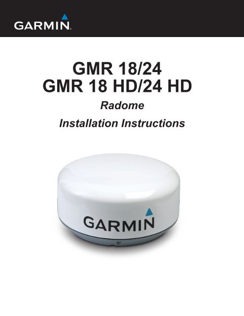 Garmin GMR 24 - Installation Instructions