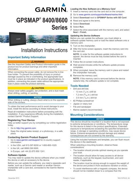 Garmin GPSMAP® 8617 MFD - Installation Instructions