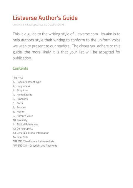 Listverse Author’s Guide